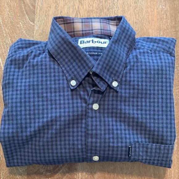 Barbour | Shirts | Barbour Medium Button Down In Bluenavy Gingham ...
